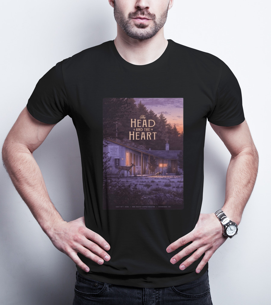 The Head And The Heart July 15 2026 Valley Motel Red Rocks Amphitheatre Morrison CO T-Shirt