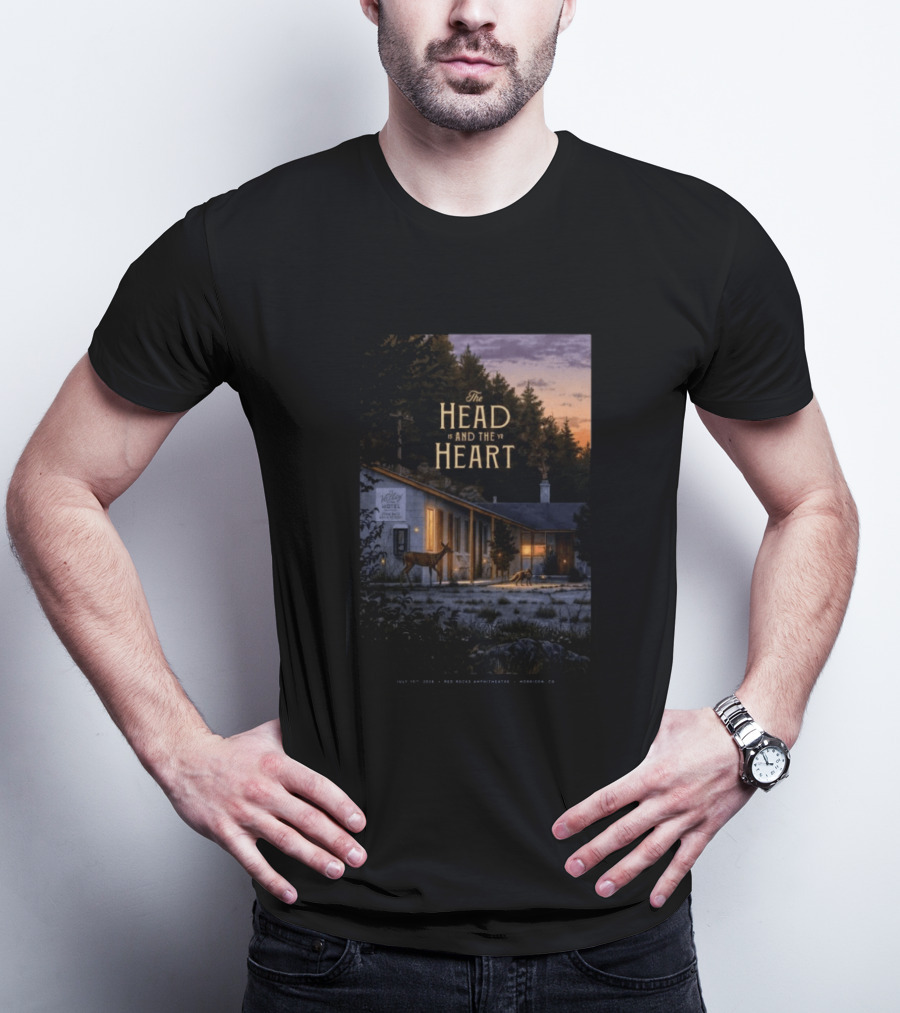 The Head And The Heart Red Rocks Amphitheatre July 15 2026 Valley Motel Morrison CO T-Shirt