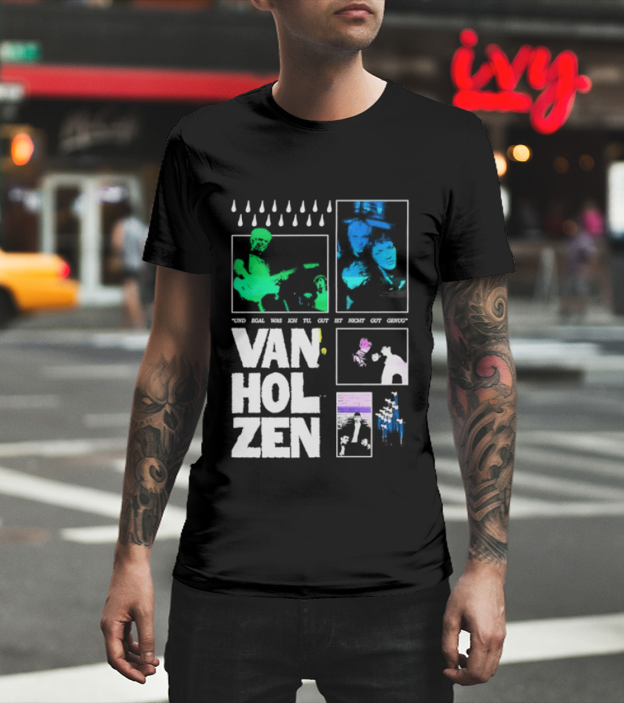 Van Holzen Und Egal Was Ich Tu Gut Ist Nicht Gut Genug Raindrops Color Blocks T-Shirt