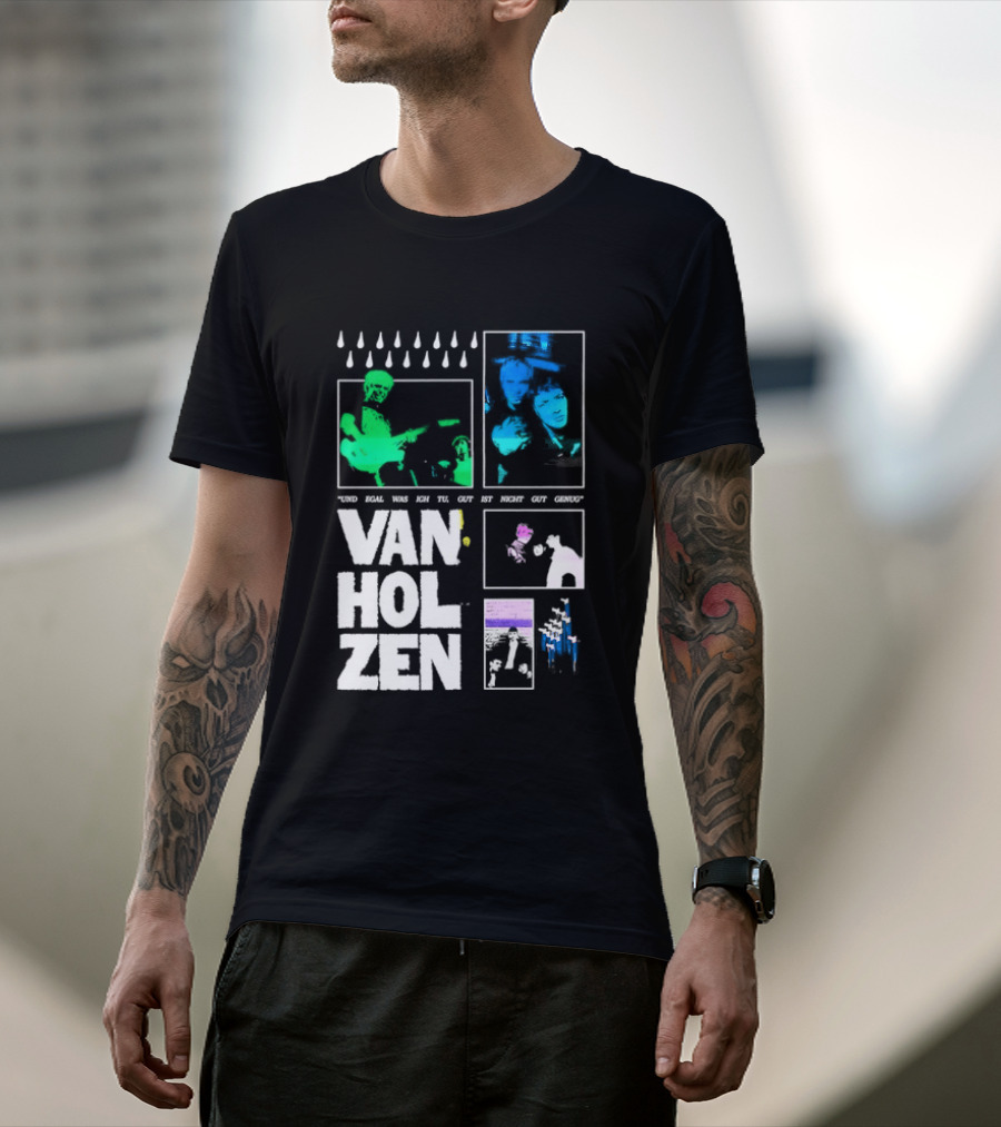 Van Holzen Und Egal Was Ich Tu Gut Ist Nicht Gut Genug Raindrops Color Blocks T-Shirt