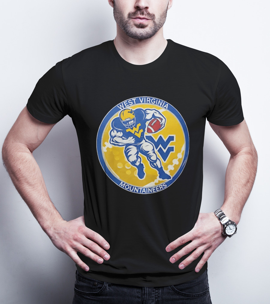 West Virginia Mountaineers Football Circular Running Back WV T-Shirt