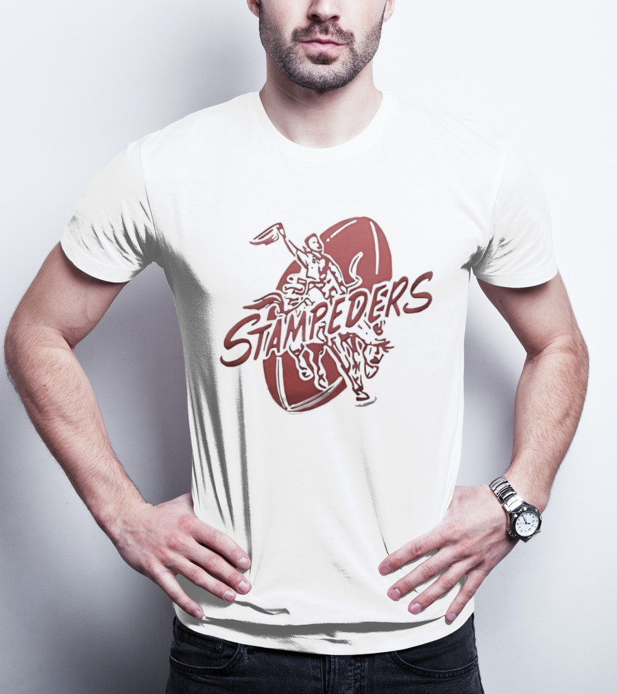 Calgary Stampeders CFL Football Bold Red Riding T-Shirt