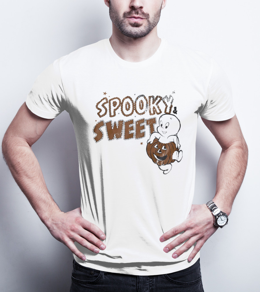 Casper The Friendly Ghost Spooky & Sweet Halloween Pumpkin Fun T-Shirt