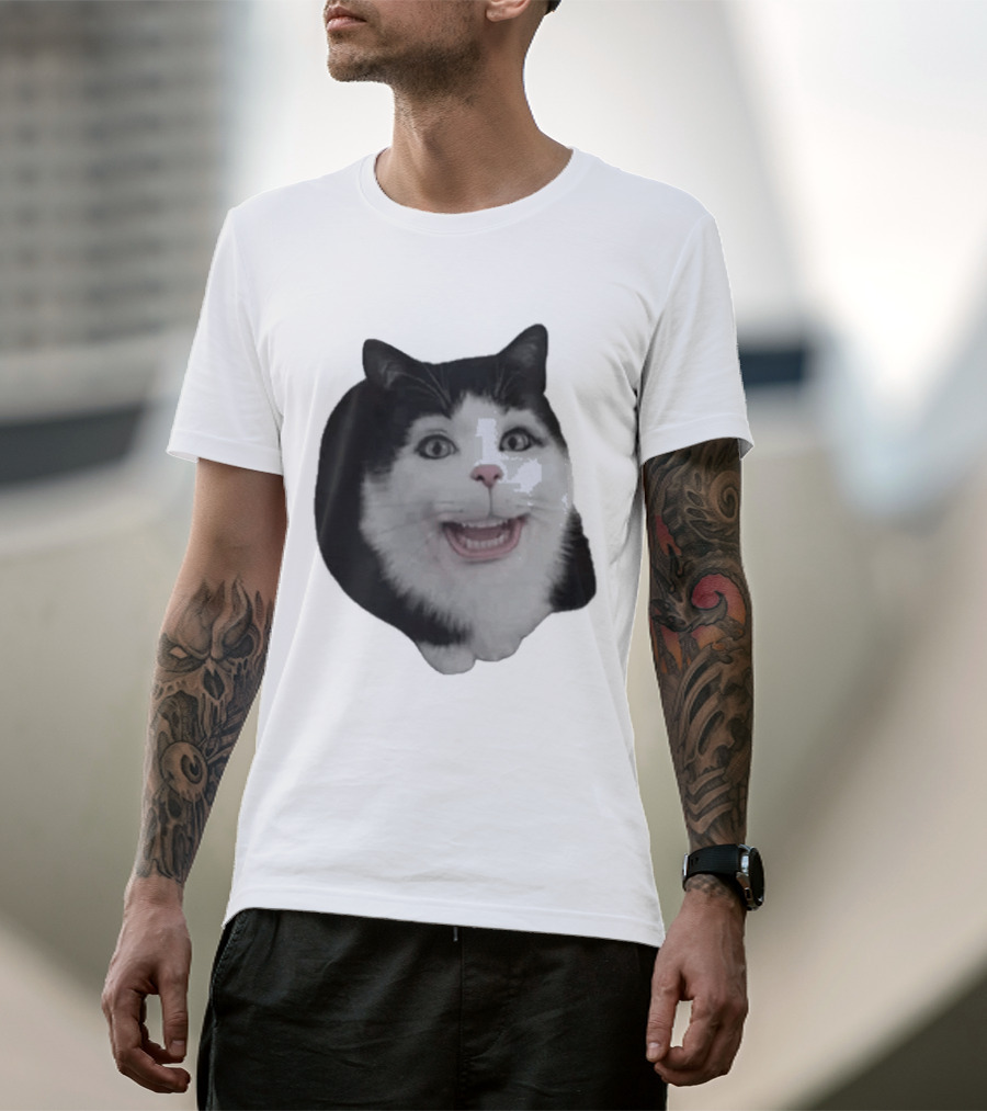Grinning Cat With Human Teeth T-Shirt