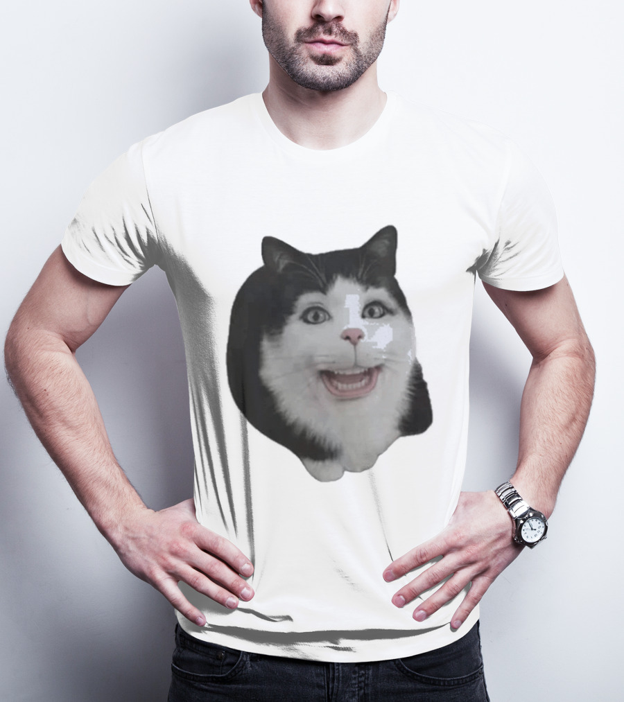 Grinning Cat With Human Teeth T-Shirt