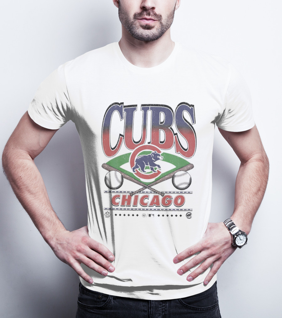 Chicago Cubs Baseball MLB Vintage Logo Crossed Bats T-Shirt