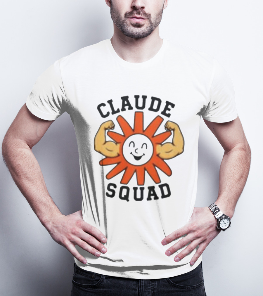 Claude Squad Sun With Flexing Arms T-Shirt