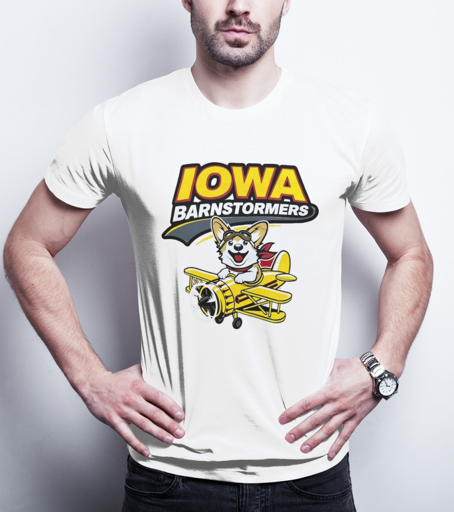 Iowa Barnstormers Corgi Pilot Airplane T-Shirt