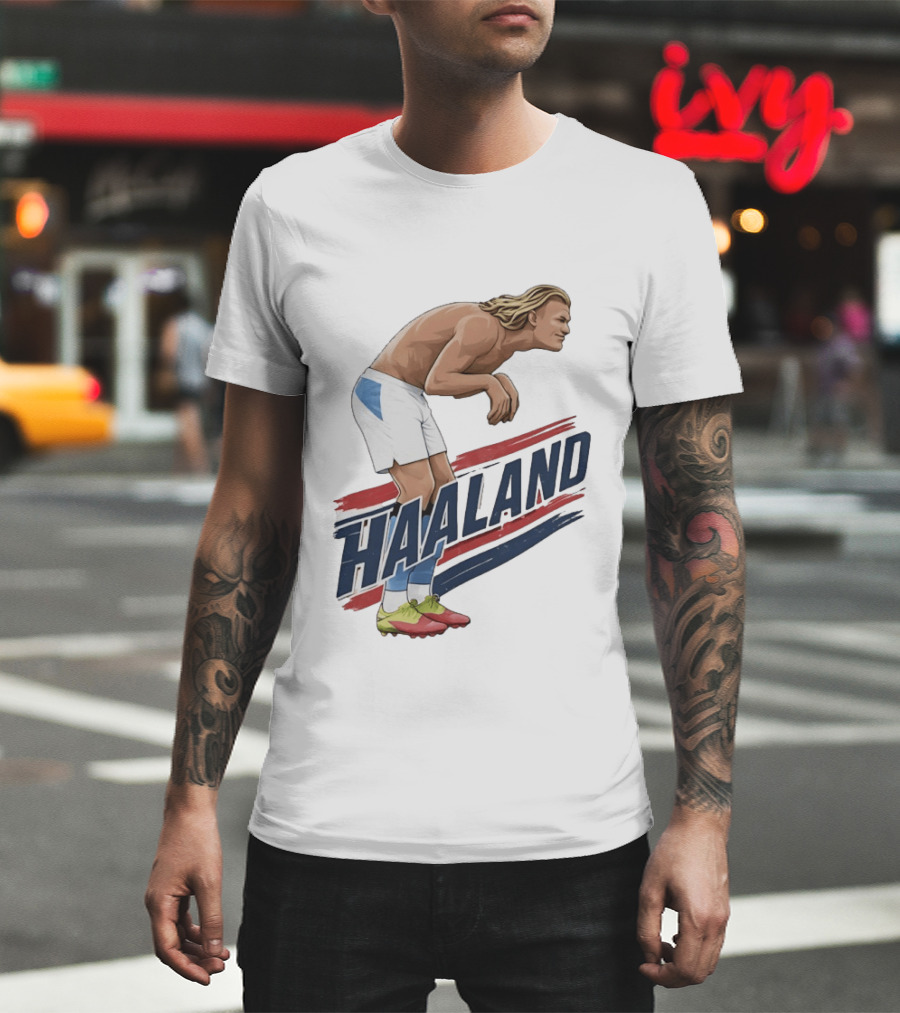 Haaland Taaland Meme Football Cartoon Player Pose T-Shirt