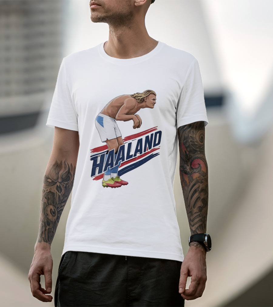 Haaland Taaland Meme Football Cartoon Player Pose T-Shirt