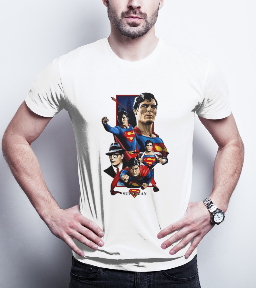 Superman Collage Classic Iconic Characters With S T-Shirt