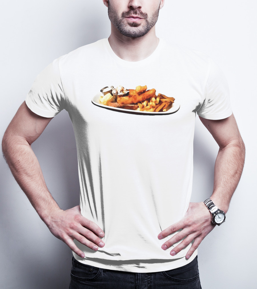The Fish Fry Crispy Fish With Fries And Tartar Sauce On Plate T-Shirt