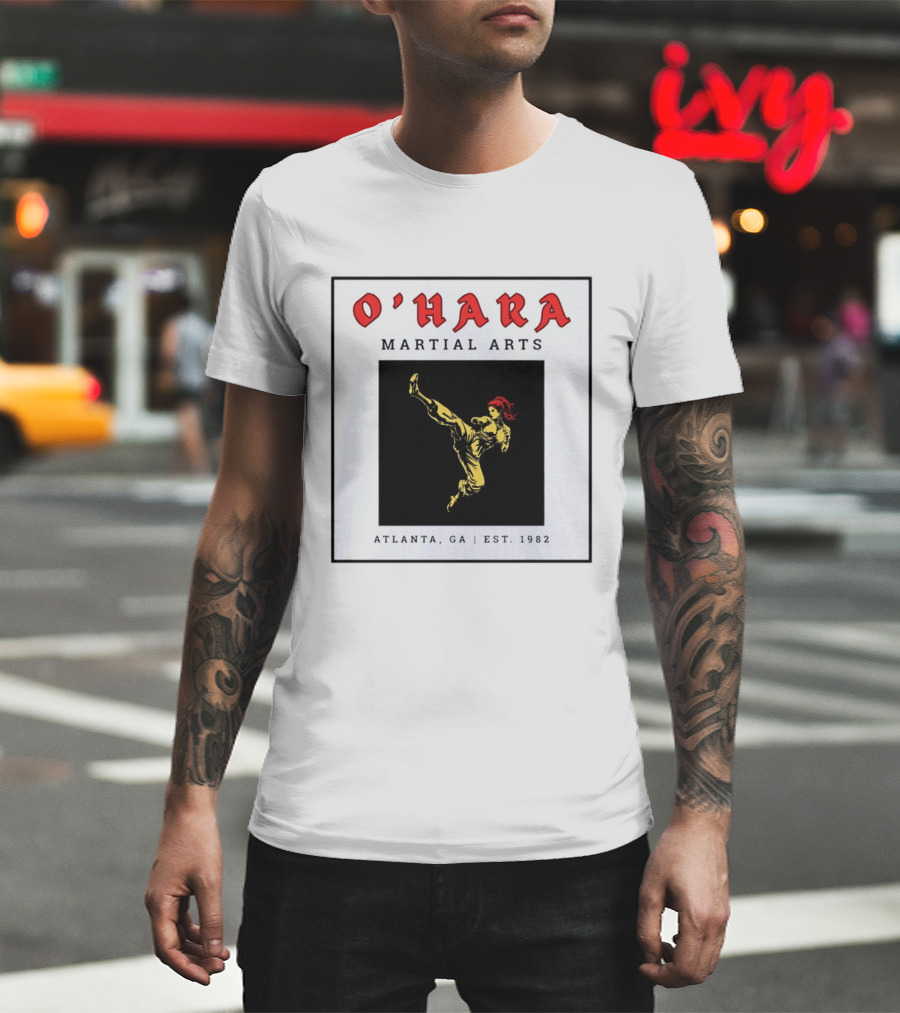 O'Hara Martial Arts Atlanta GA Est 1982 Karate Martial Artist Kick T-Shirt