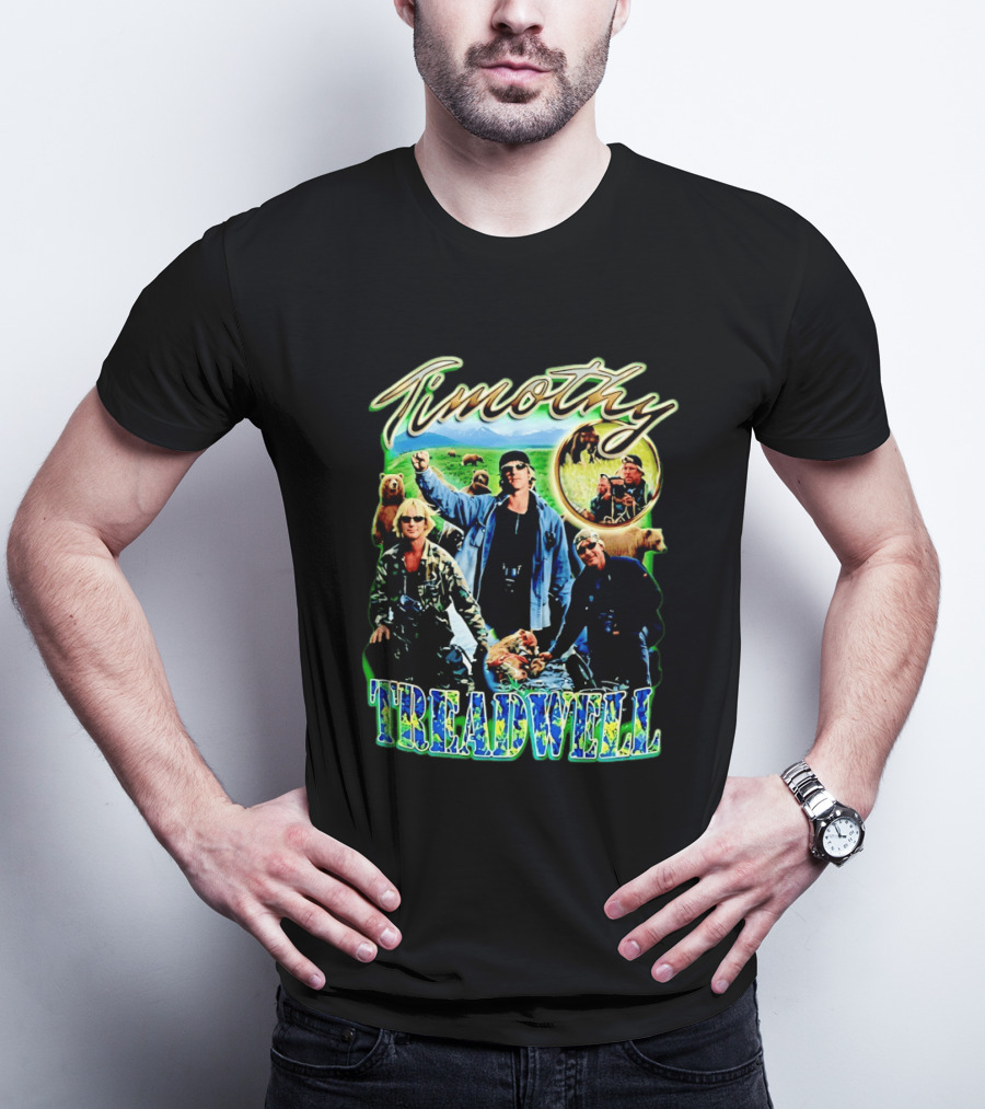 Timothy Treadwell Bear Wildlife Photography Collage T-Shirt