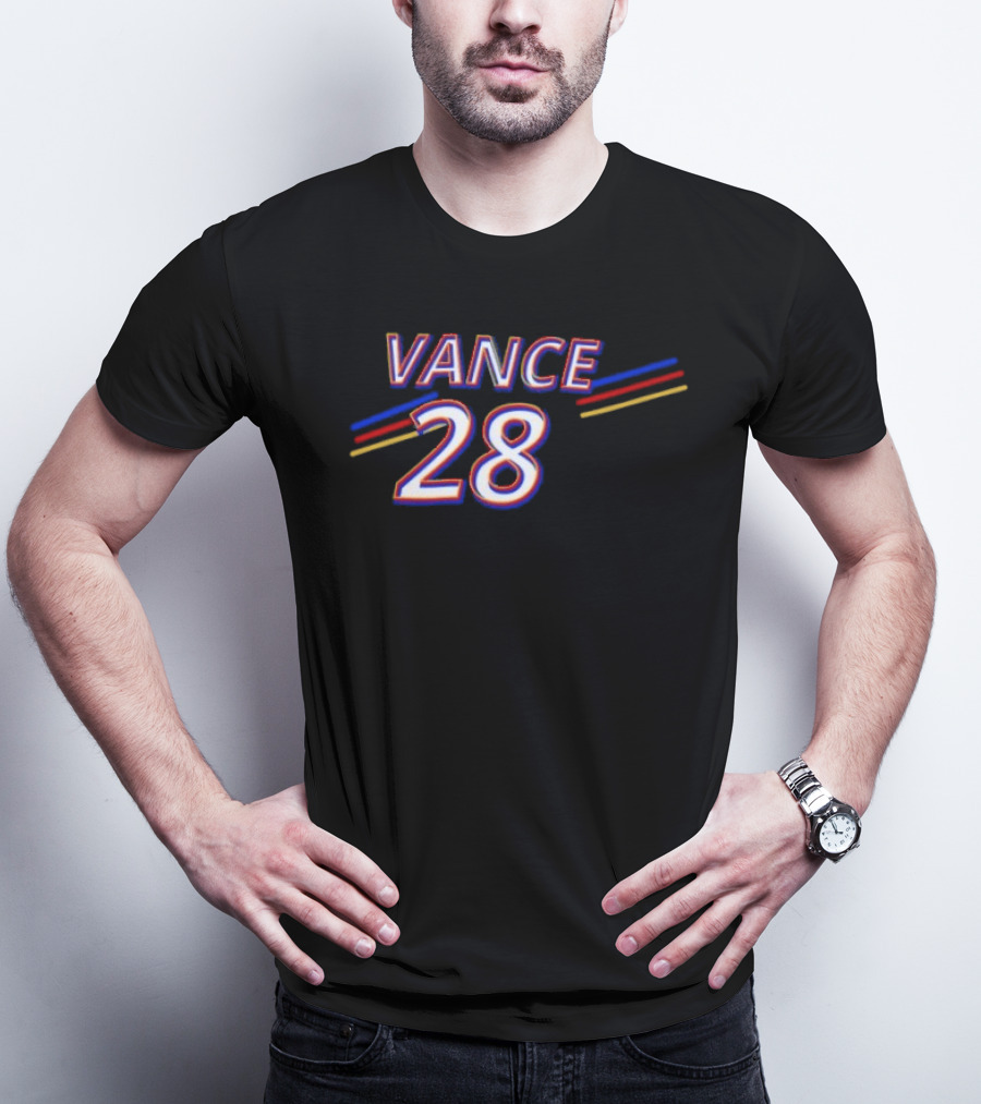 Vance 28 Vintage Striped Red Blue Yellow T-Shirt