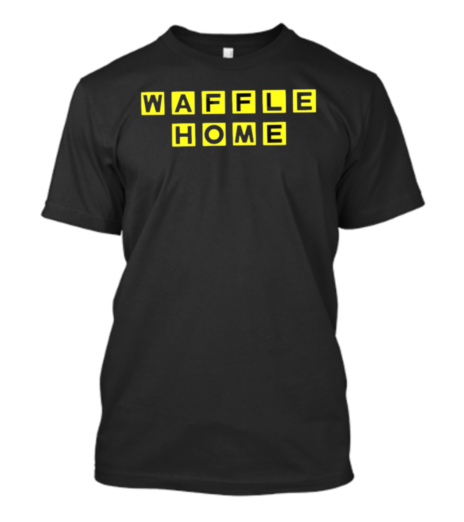 Waffle Home Breakfast Diner Yellow Block Letters T-Shirt