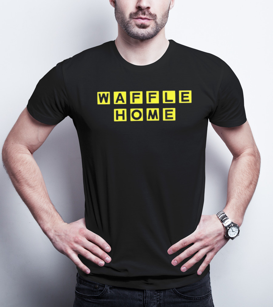 Waffle Home Breakfast Diner Yellow Block Letters T-Shirt