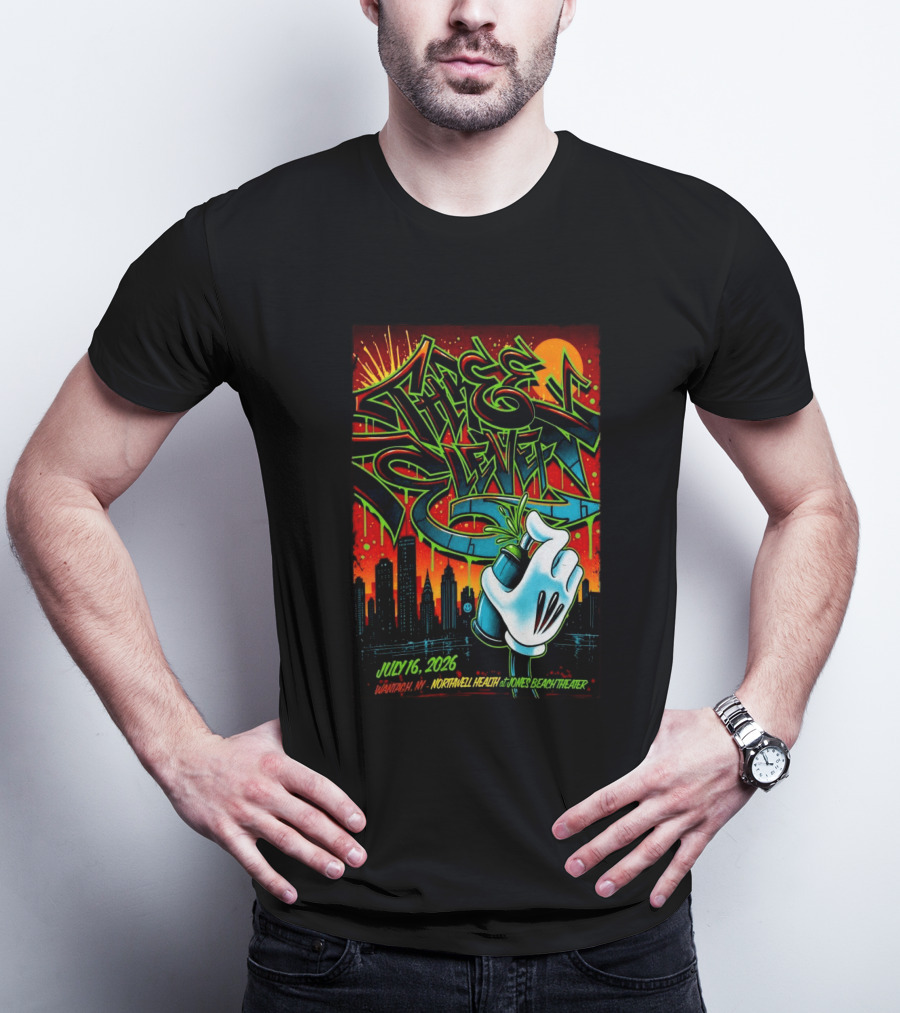 311 July 16 2026 Wantagh NY Northwell Health Jones Beach Theater Skyline Graffiti Hand Spray Can T-Shirt