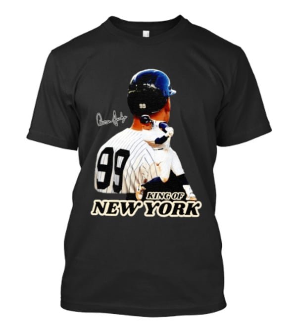 Aaron Judge 99 King Of New York Yankees Baseball Player Signed T-Shirt