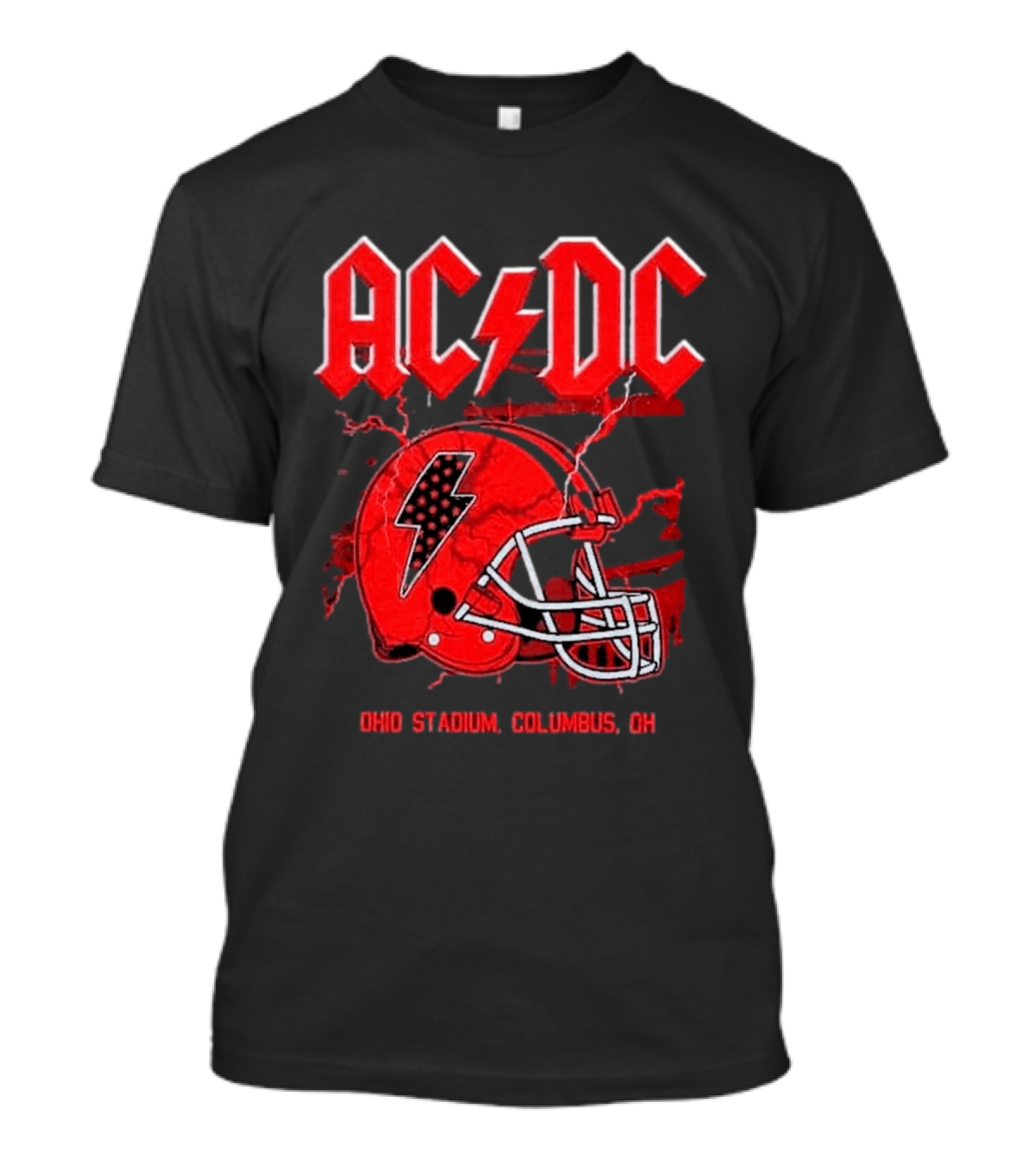 ACDC Pwr Up Tour 2026 Ohio Stadium Columbus Exclusive July 15 Lightning Bolt Helmet T-Shirt