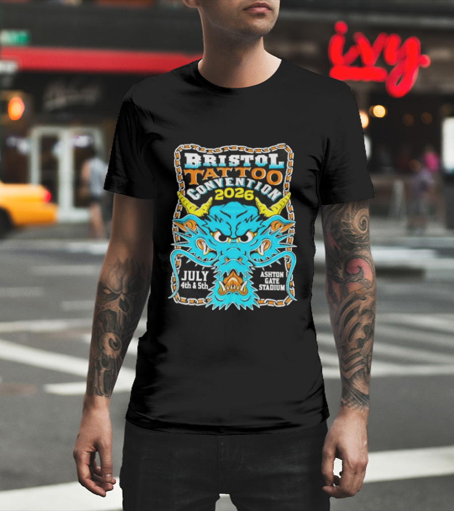 Bristol Tattoo Convention 2026 July 4th And 5th Ashton Gate Stadium Dragon T-Shirt