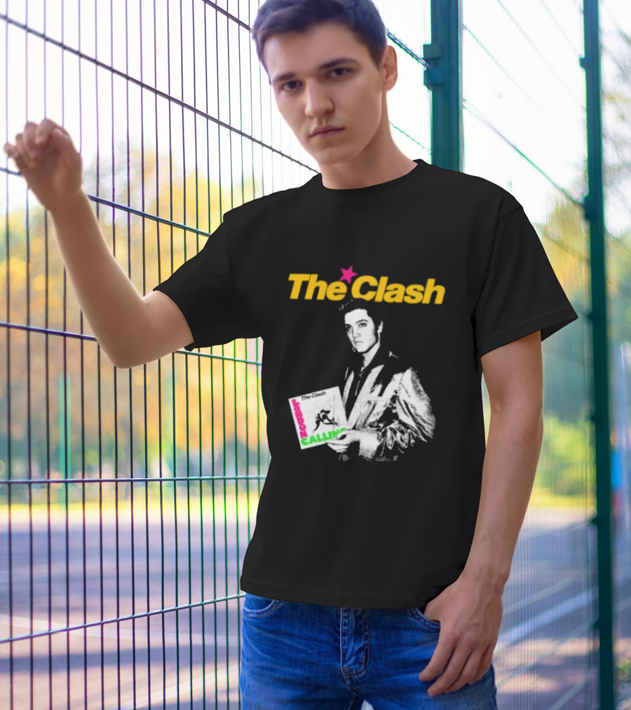 The Clash Elvis Presley London Calling Album Image T-Shirt