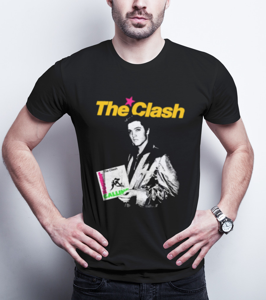 The Clash Elvis Presley London Calling Album Image T-Shirt