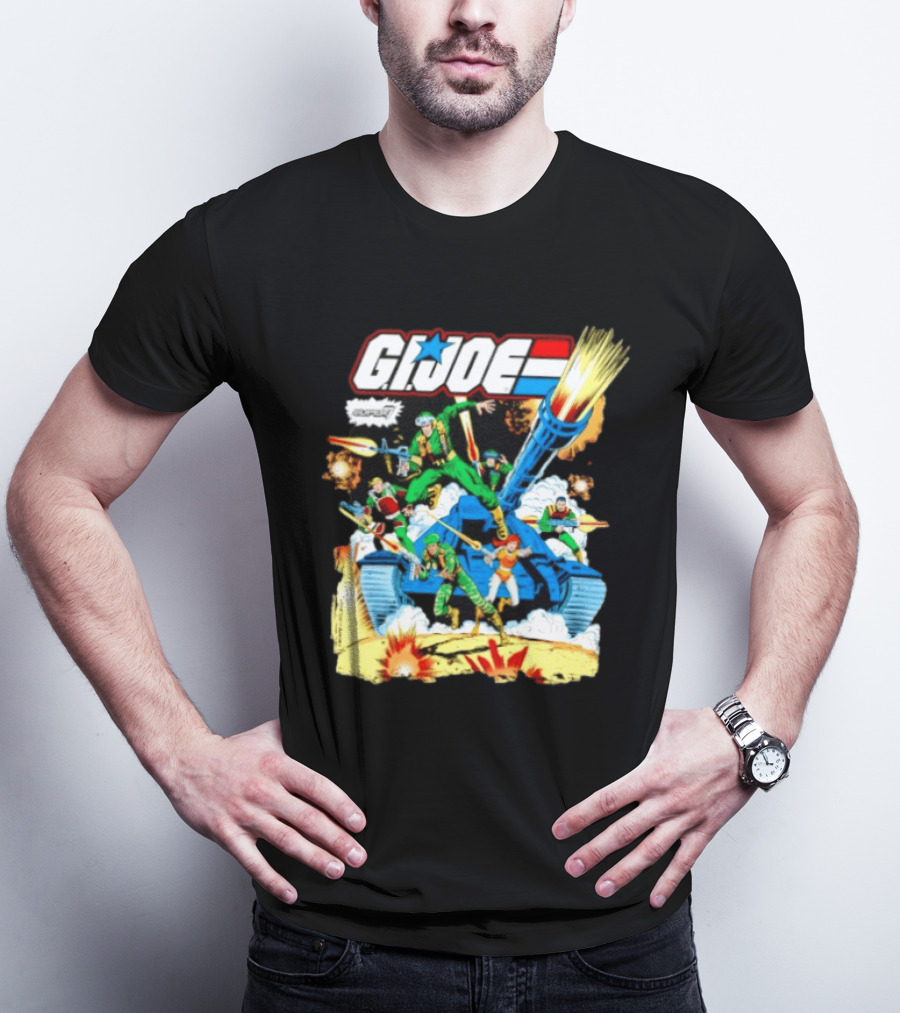 GI Joe Team Super7 Action Figure Hasbro Classic Battle Scene T-Shirt