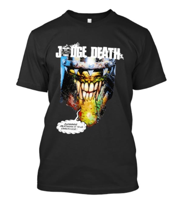 Judge Death 2000 AD Comic Book Character Jugggge Deathhhh At Your Sssservice T-Shirt