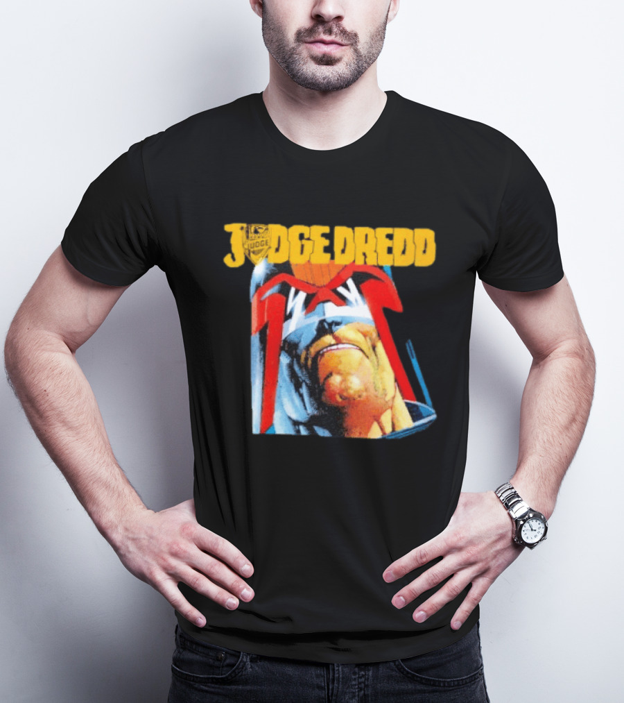 Judge Dredd Face Of Justice Iconic 2000 AD Comic Book Cover T-Shirt