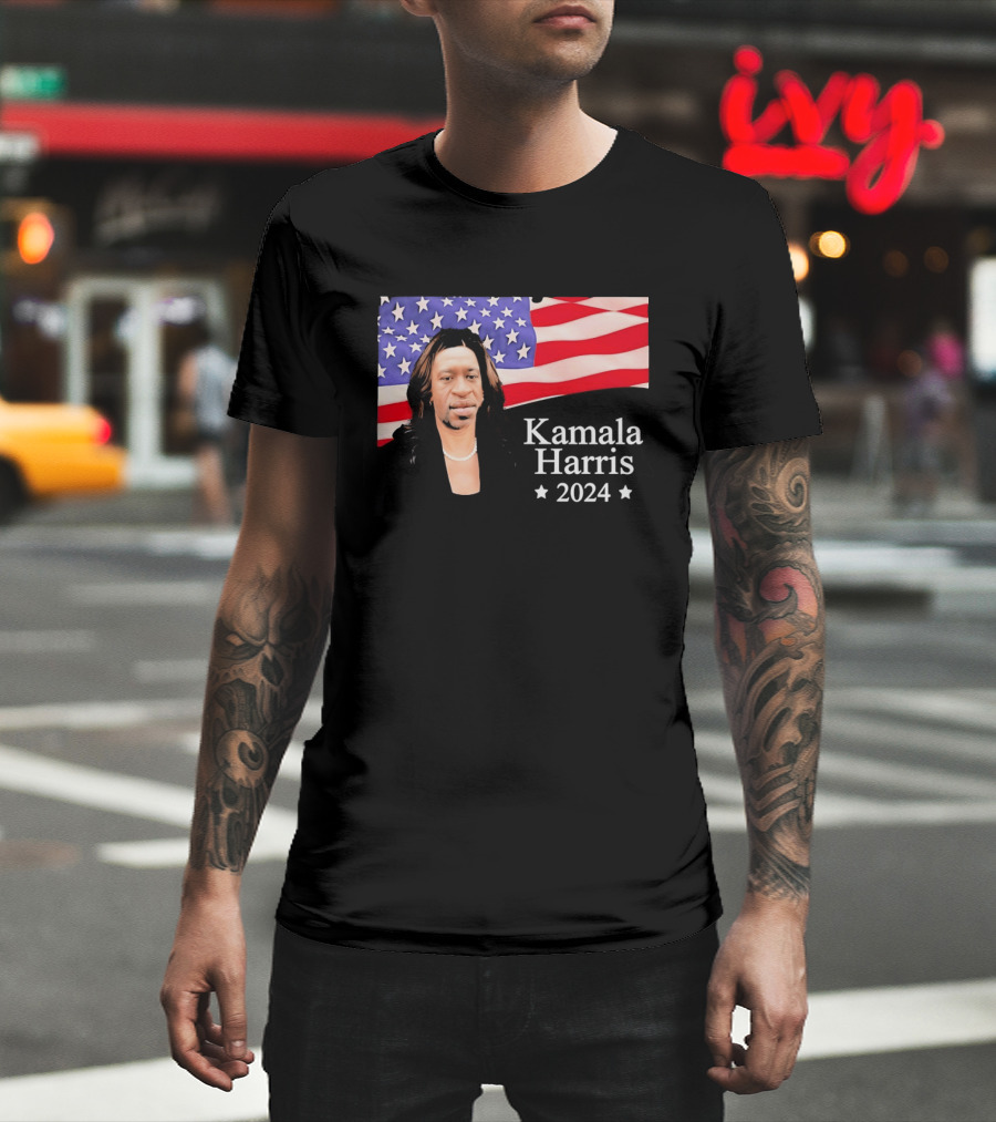 Kamala Harris 2024 Political Satire American Flag T-Shirt