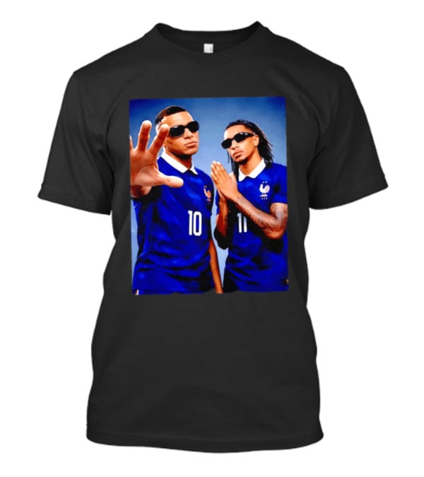 Kylian Mbappe Ousmane Dembele France National Football Team Jersey Blue T-Shirt