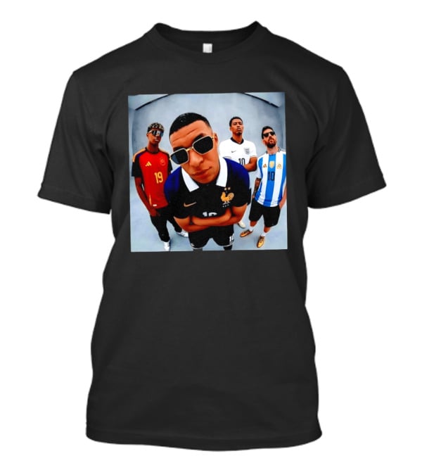 Kylian Mbappe Jude Bellingham Lionel Messi Football Stars Selfie Spain England Argentina France T-Shirt