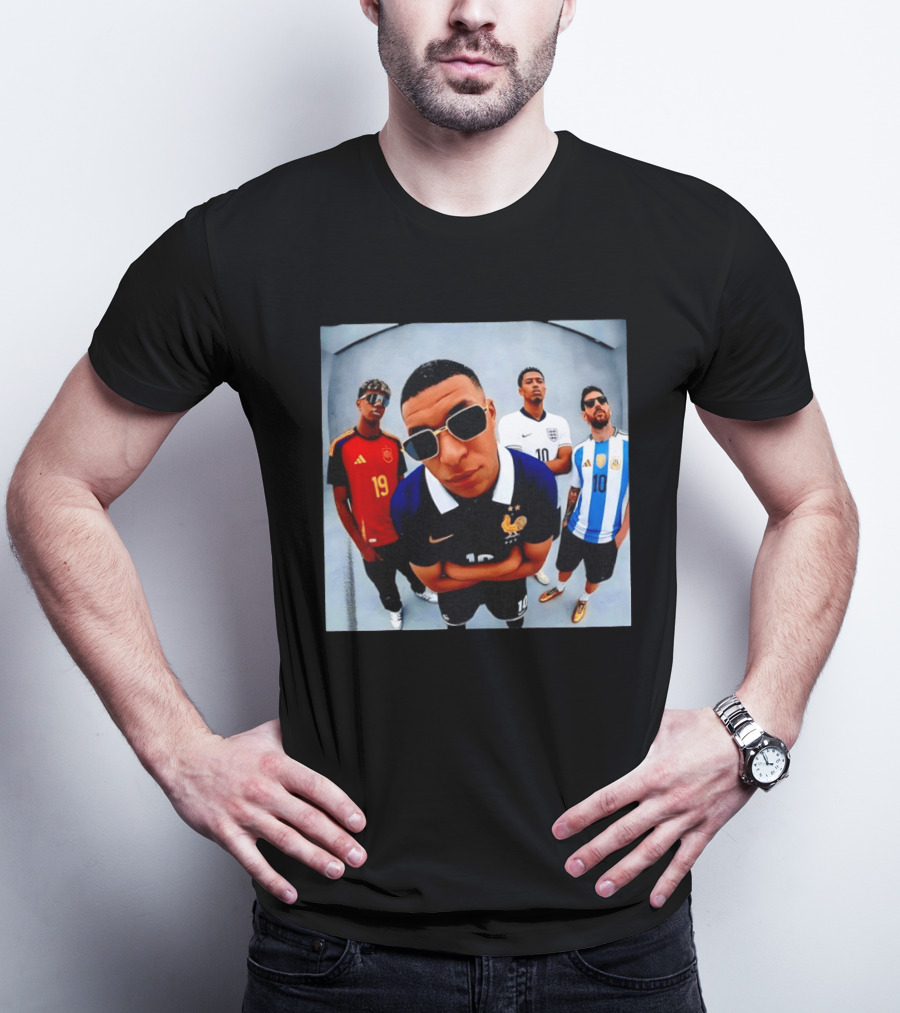 Kylian Mbappe Jude Bellingham Lionel Messi Football Stars Selfie Spain England Argentina France T-Shirt