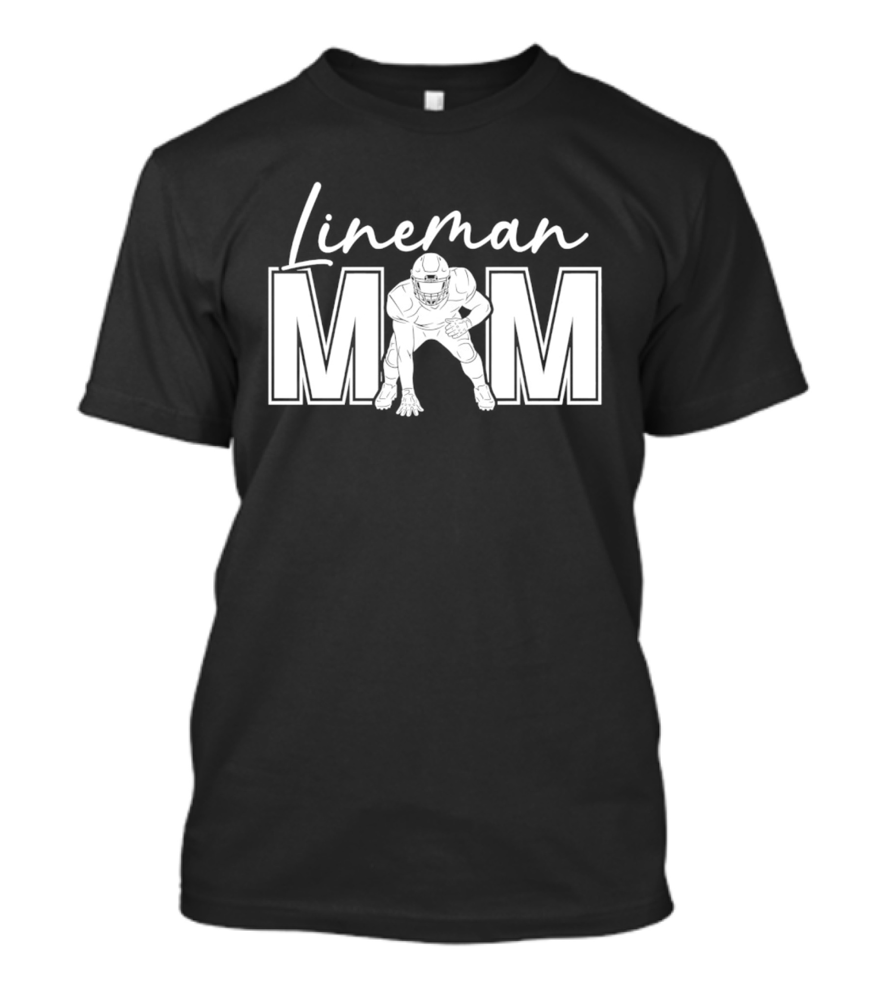 Lineman Mom Football Player Bold Lettering T-Shirt