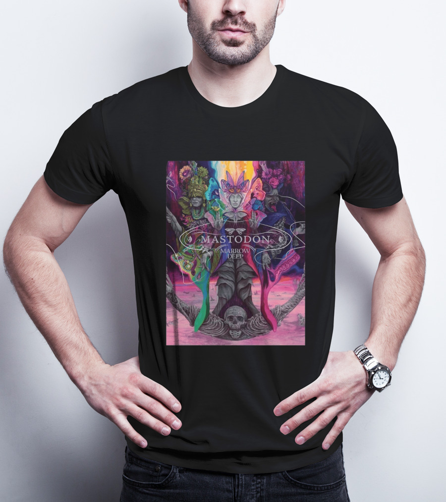 Mastodon Marrow Deep Psychedelic Album Art With Skull And Figures T-Shirt