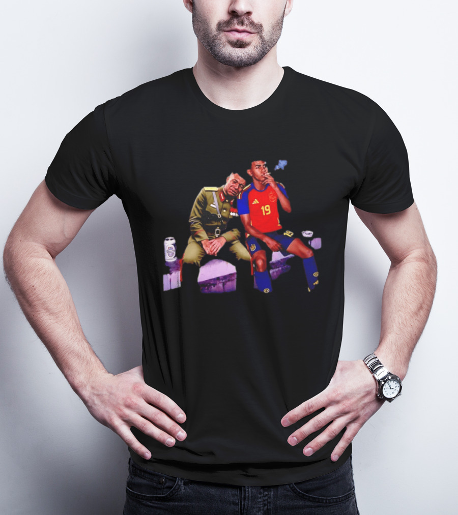 Mbappe And Yamal Drink Beer And Smoking 2026 Meme With Soccer Jerseys T-Shirt
