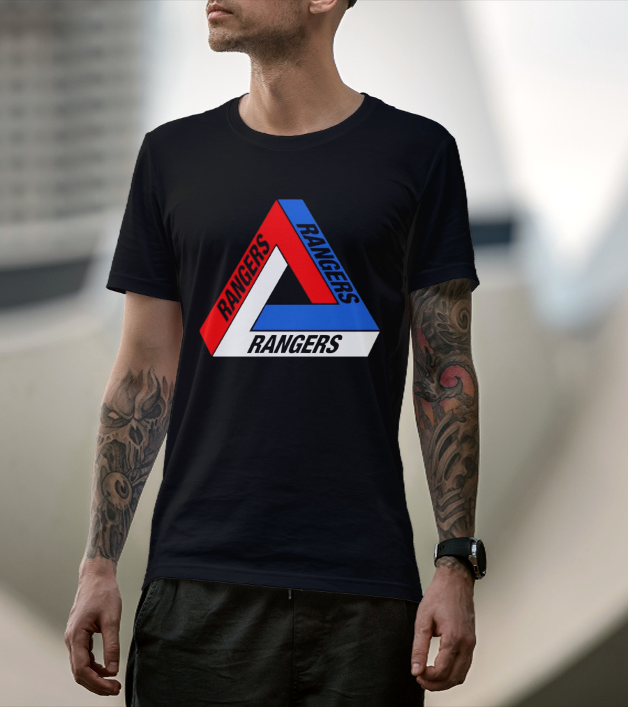 Rangers Penrose Triangle Optical Illusion Sports T-Shirt