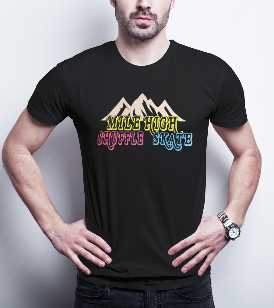 Mile High Shuffle Skate Roller Skating Mountain T-Shirt