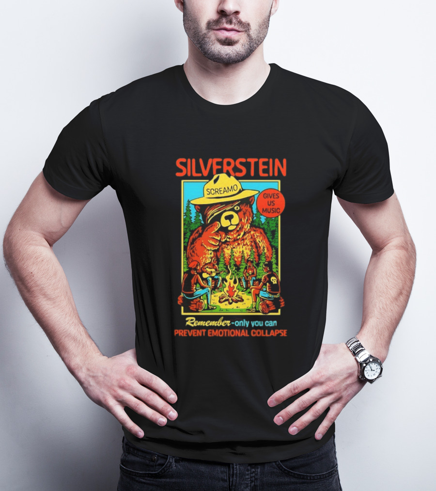 Silverstein Screamo Bear Gives Us Music Prevent Emotional Collapse T-Shirt
