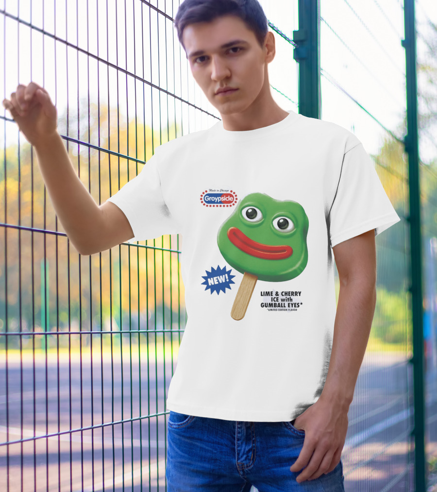 Groypsicle Lime And Cherry Ice With Gumball Eyes Limited Edition Made In Chicago T-Shirt