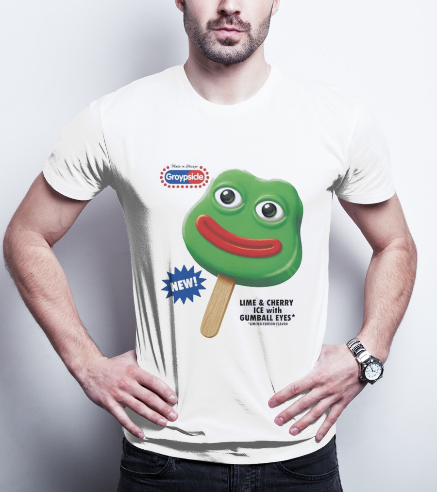 Groypsicle Lime And Cherry Ice With Gumball Eyes Limited Edition Made In Chicago T-Shirt