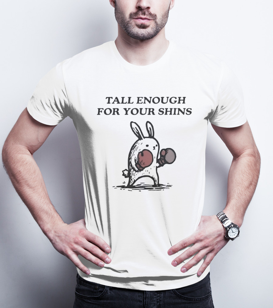 Boxing Bunny Tall Enough For Your Shins Red Gloves T-Shirt