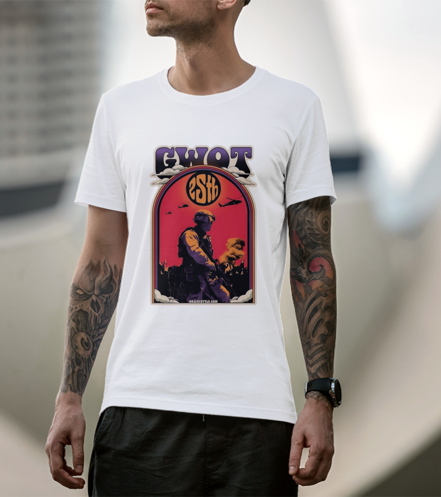 GWOT 25th Anniversary Soldier Helicopters Gruntstyle.com T-Shirt