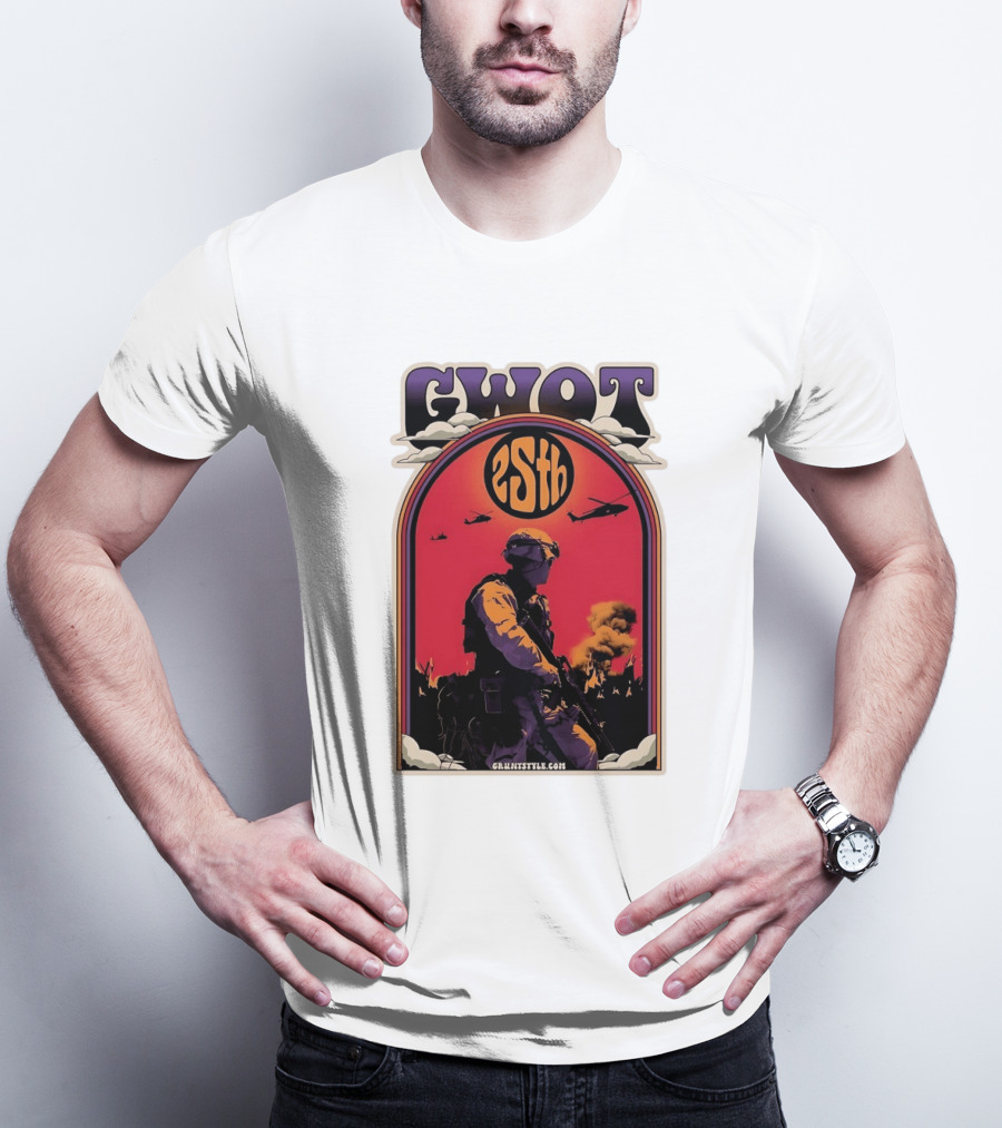 GWOT 25th Anniversary Soldier Helicopters Gruntstyle.com T-Shirt