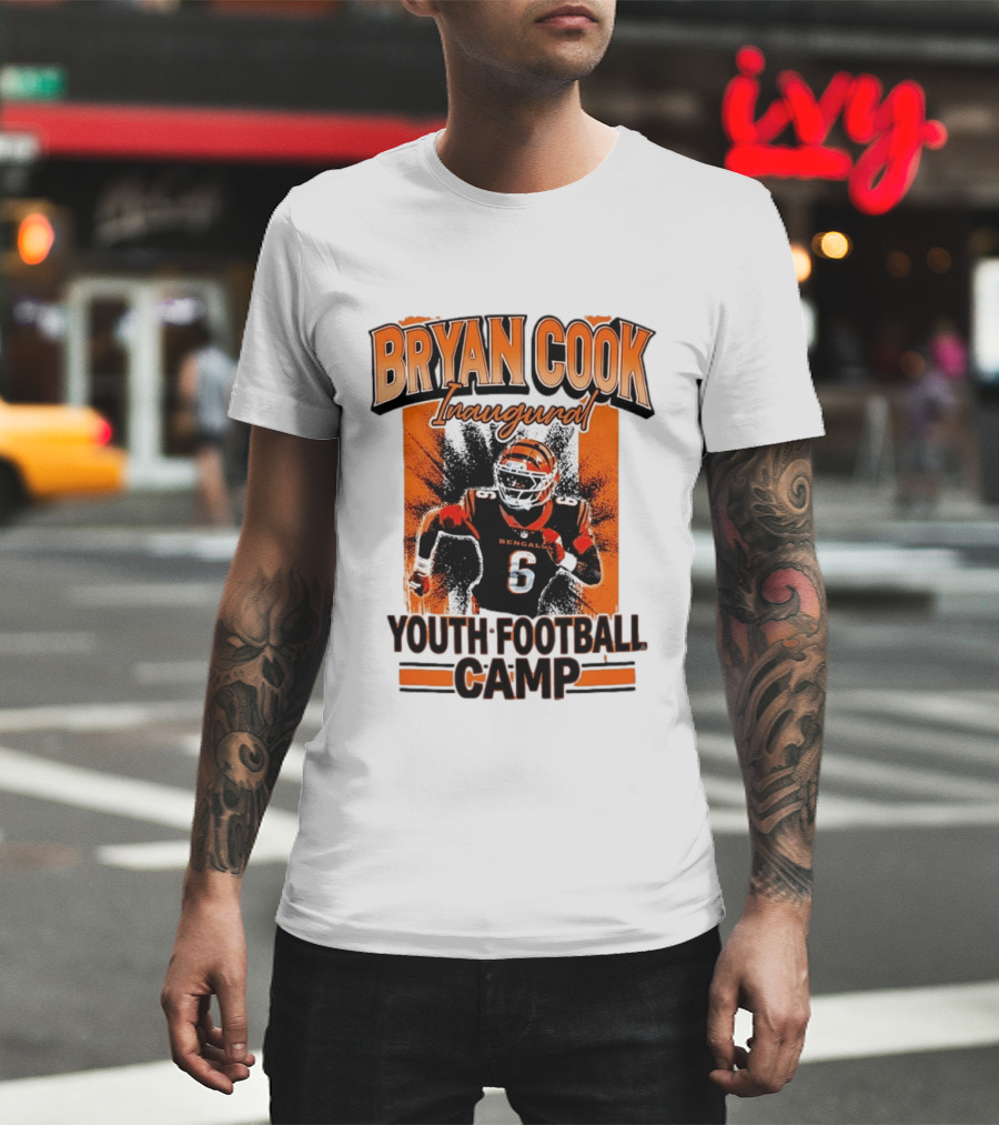 Bryan Cook Inaugural Youth Football Camp Cincinnati Bengals Player Number 6 T-Shirt