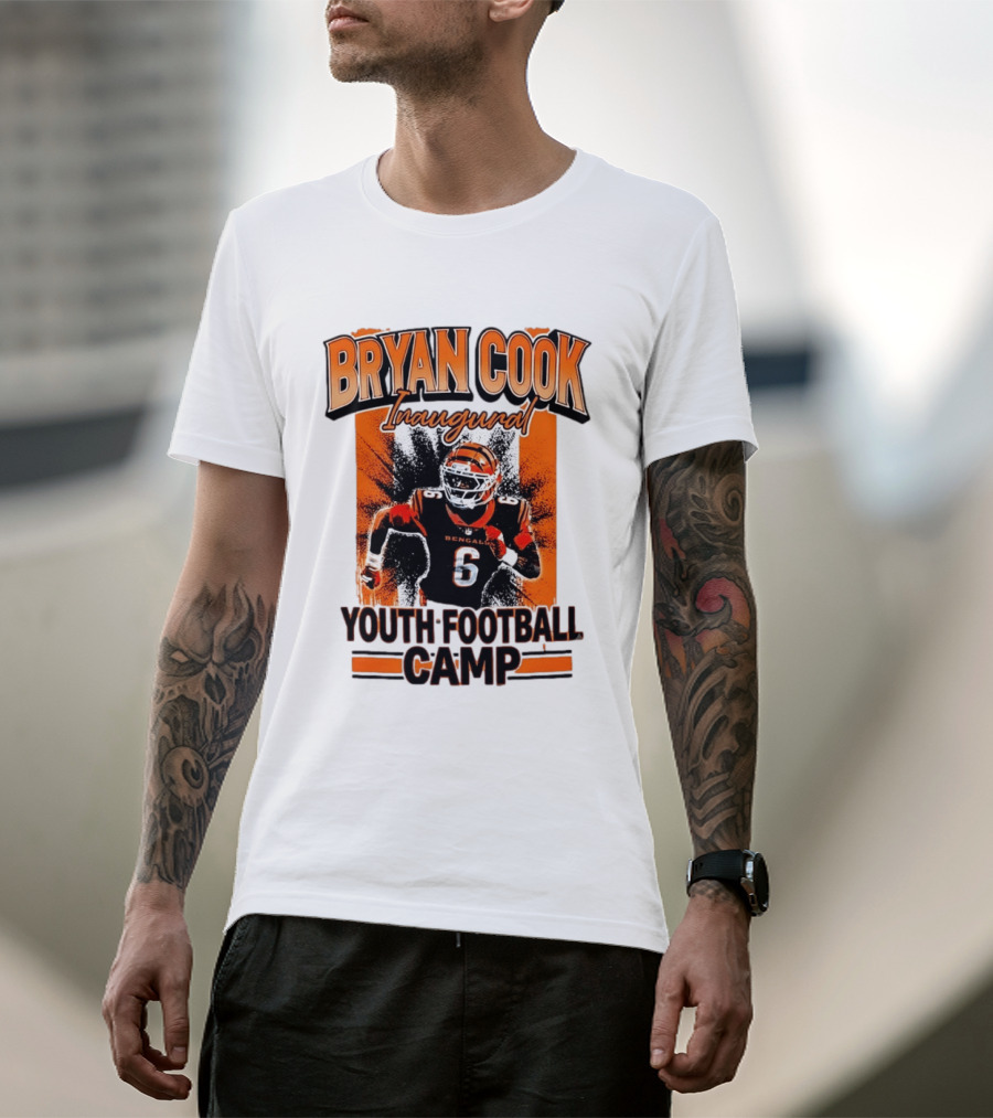 Bryan Cook Inaugural Youth Football Camp Cincinnati Bengals Player Number 6 T-Shirt