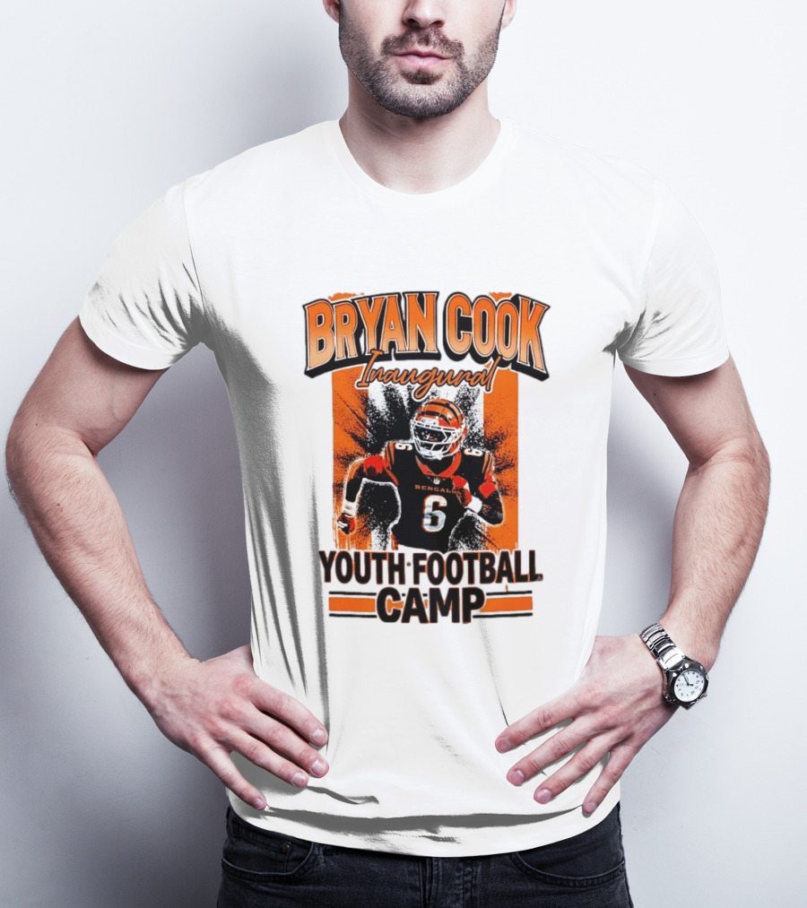 Bryan Cook Inaugural Youth Football Camp Cincinnati Bengals Player Number 6 T-Shirt