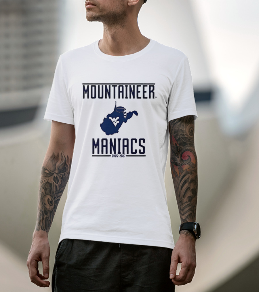 Mountaineer Maniacs West Virginia State Outline 2026 2027 T-Shirt