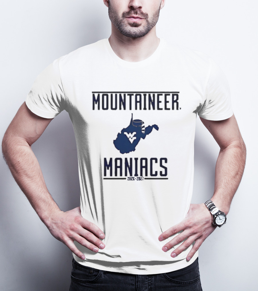 Mountaineer Maniacs West Virginia State Outline 2026 2027 T-Shirt
